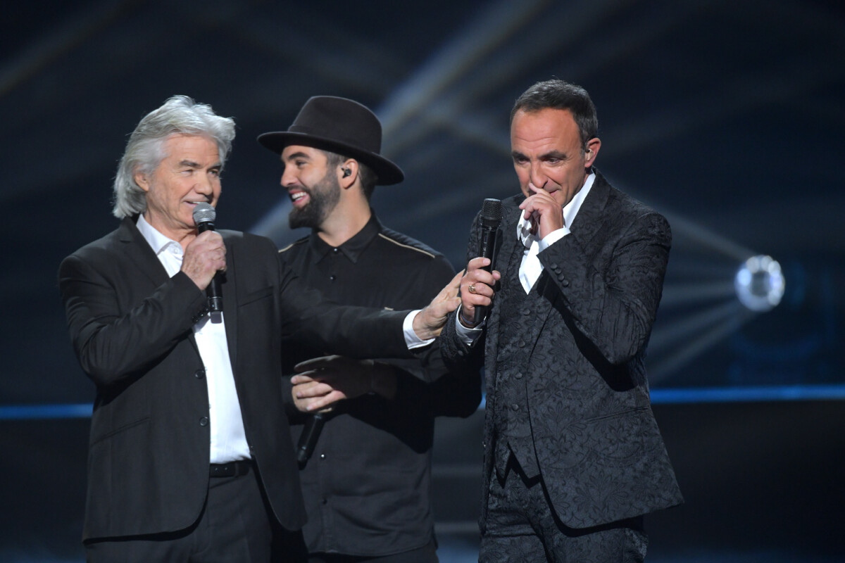Photo : Exclusif - Nikos Aliagas, Daniel Guichard et Kendji Girac - Enregistrement de l'émission ...