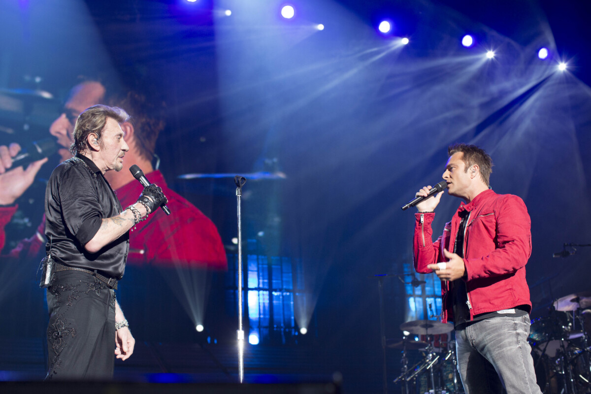 Photo : David Hallyday - Johnny Hallyday en concert au POPB de Bercy et ...
