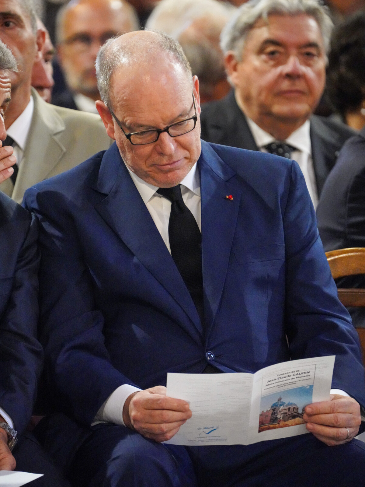 Photo : Le prince Albert II de Monaco - Obsèques de l'ancien maire de ...
