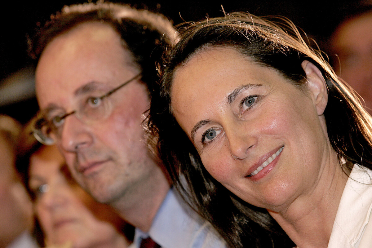 Photo : Le leader socialiste français François Hollande et sa compagne ...