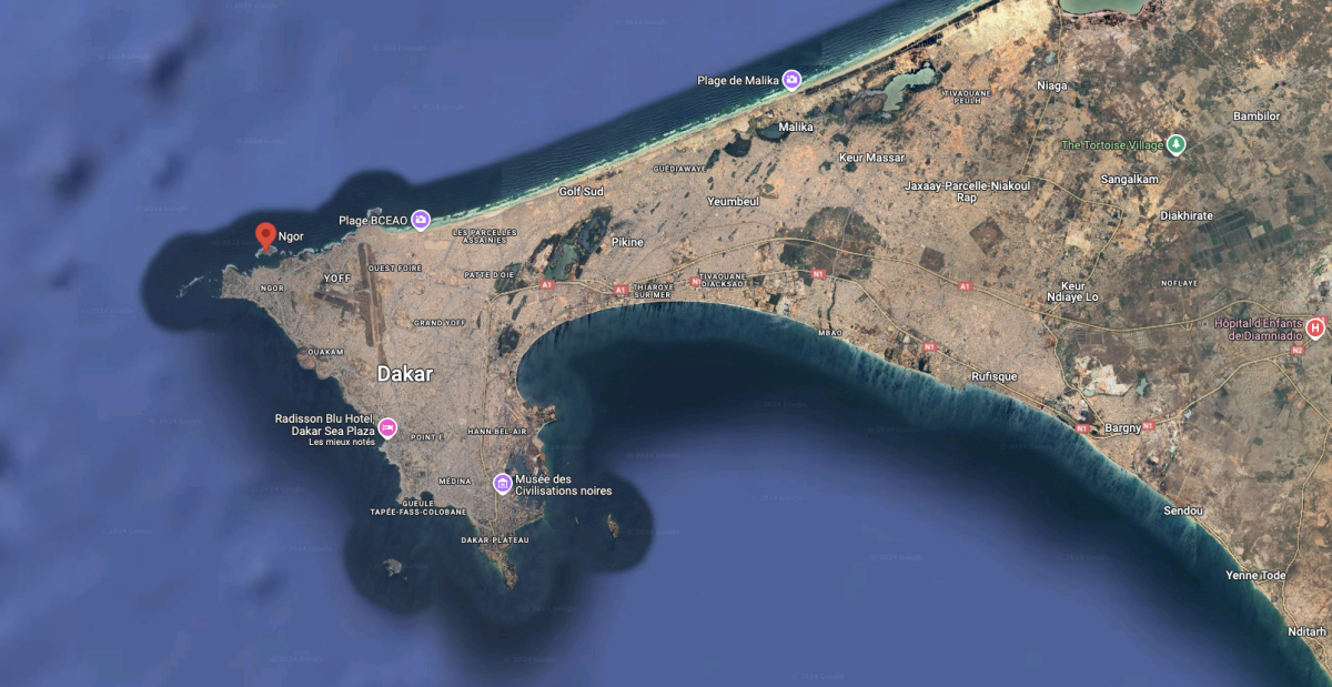 Photo : L'île de N'Gor, au large de Dakar où vivait France Gall©Google ...