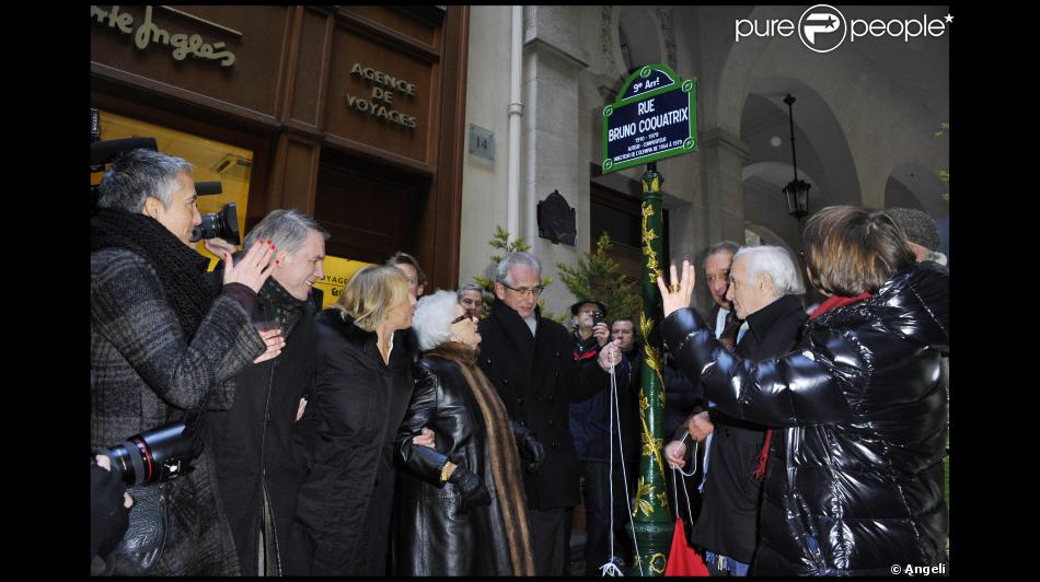 L'inauguration de la rue Bruno-Coquatrix à Paris le 30 novembre 2010 en ...