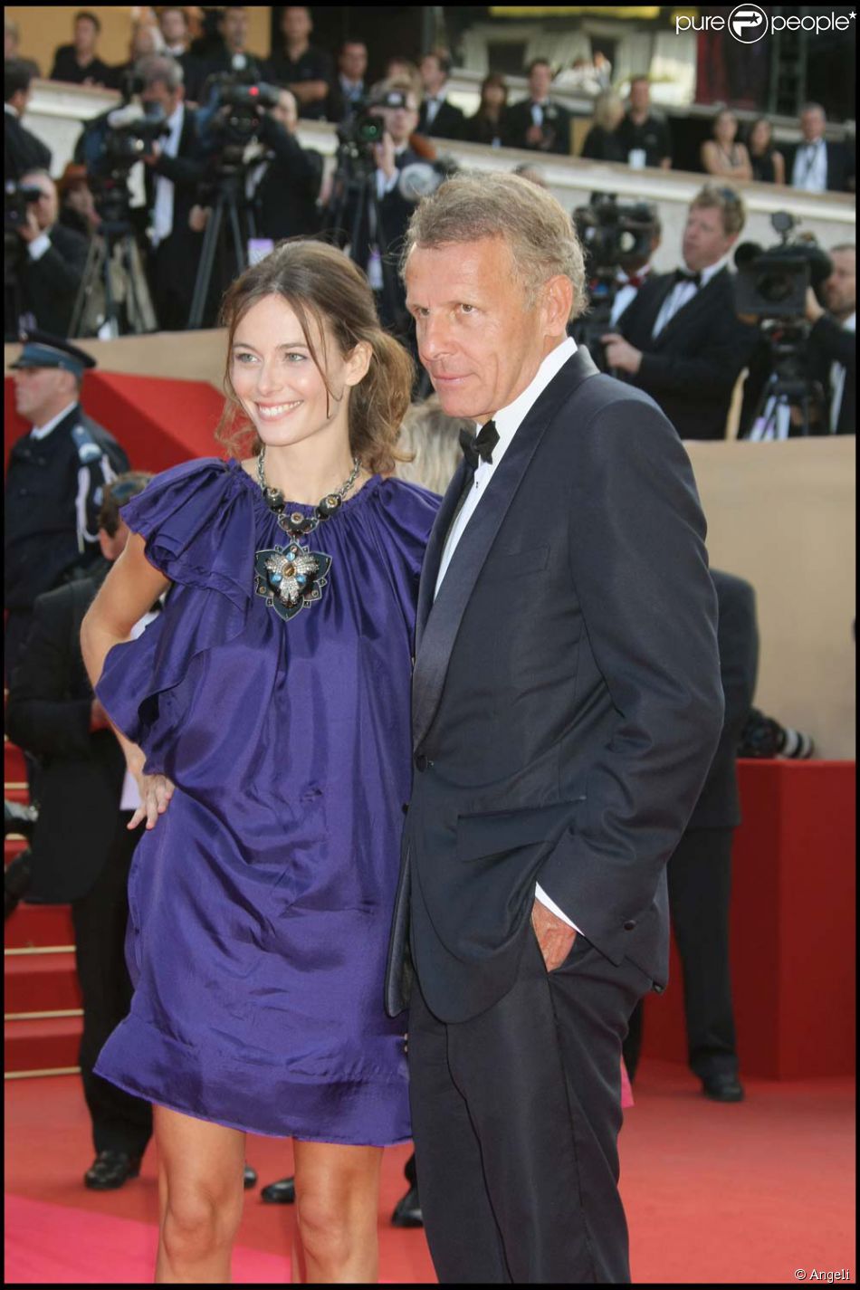 Patrick Poivre d'Arvor et Agathe Borne, festival de Cannes, mai 2008 ...