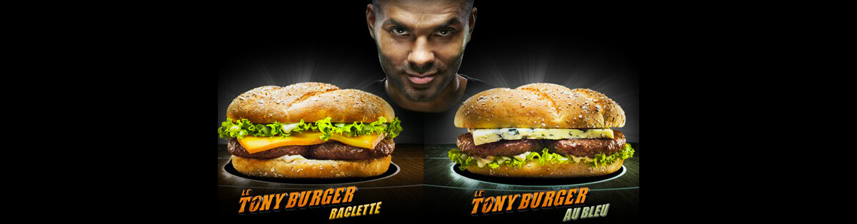 Photo : Tony Parker et ses Tony Burger signés Quick - Purepeople