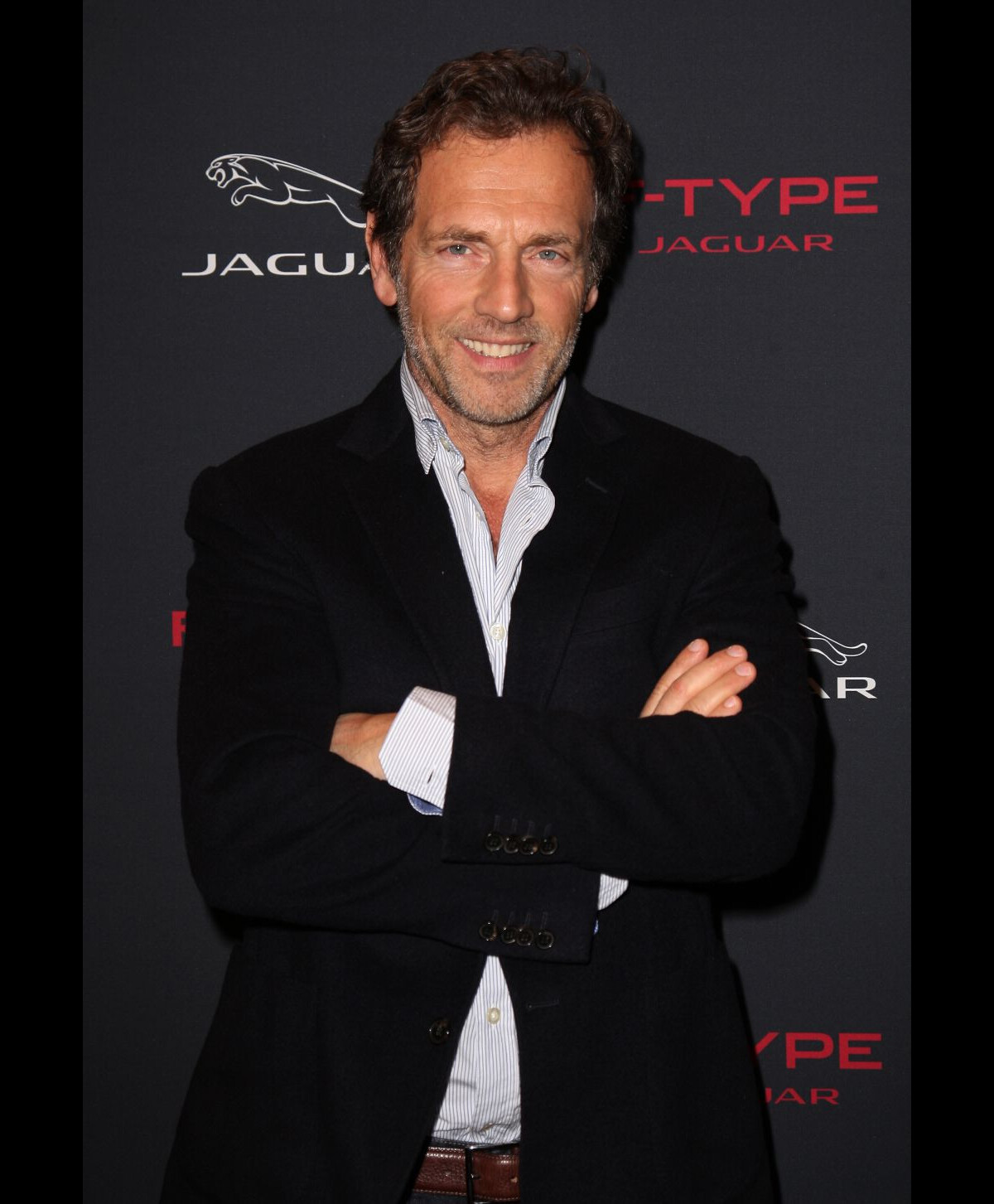 Photo : Stéphane Freiss pose pour le lancement de la nouvelle jaguar F ...