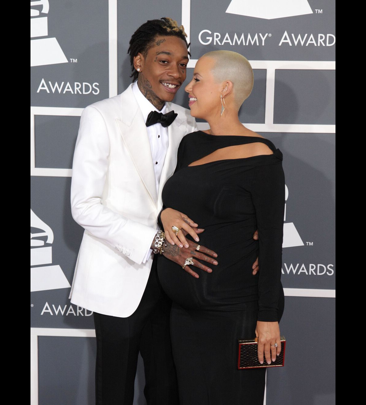Photo : Wiz Khalifa et Amber Rose à la 55e cérémonie des Grammy Awards ...