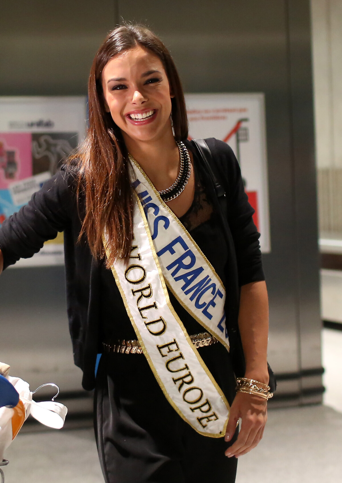 Photo : Marine Lorphelin - Marine Lorphelin arrive à l'aéroport de ...