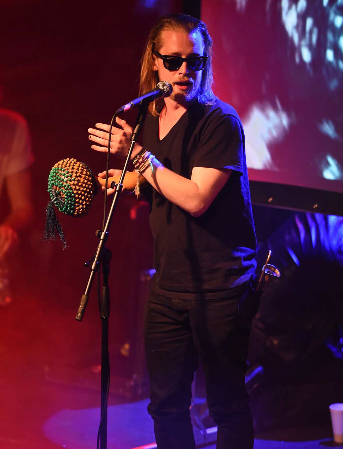 Photo : Macaulay Culkin en concert avec son groupe Pizza Underground à ...