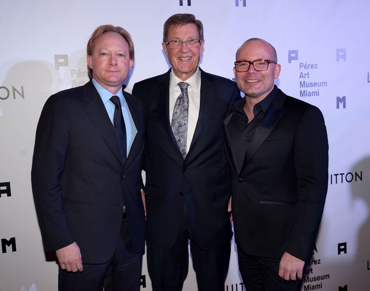 Photo : Jeff Krinsky, Aaron Podhurst, Thom Collins lors de la soirée ...