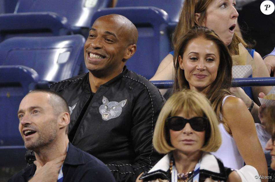 Thierry Henry et Andrea Rajacic lors de l'US Open 2014 - Purepeople