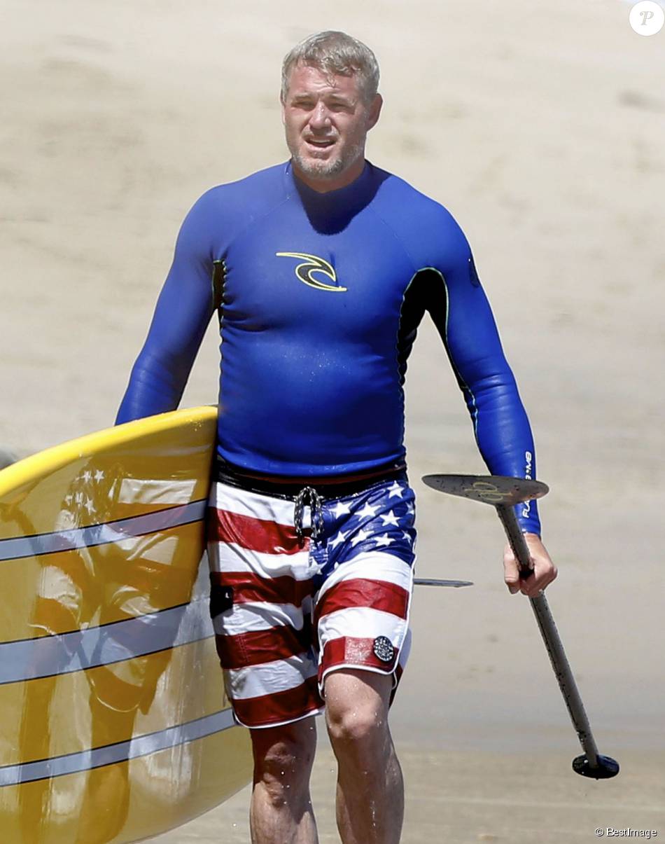 Eric Dane sur une plage à Los Angeles. Le 28 Août 2015 - Purepeople