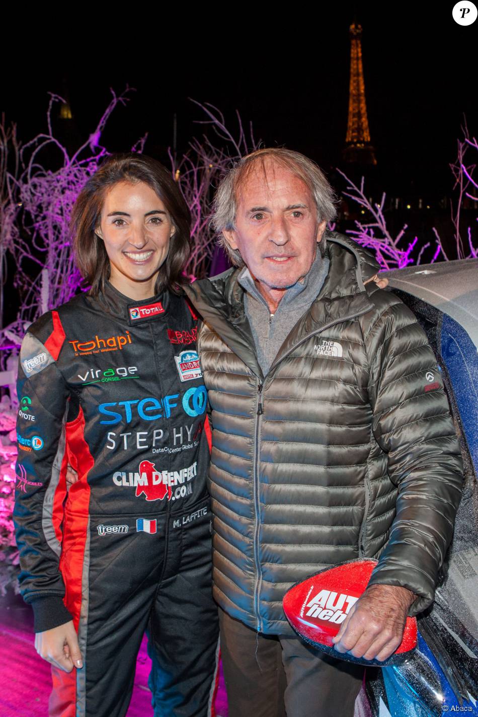 Margot Laffite avec son père Jacques Laffite lors de la présentation de ...