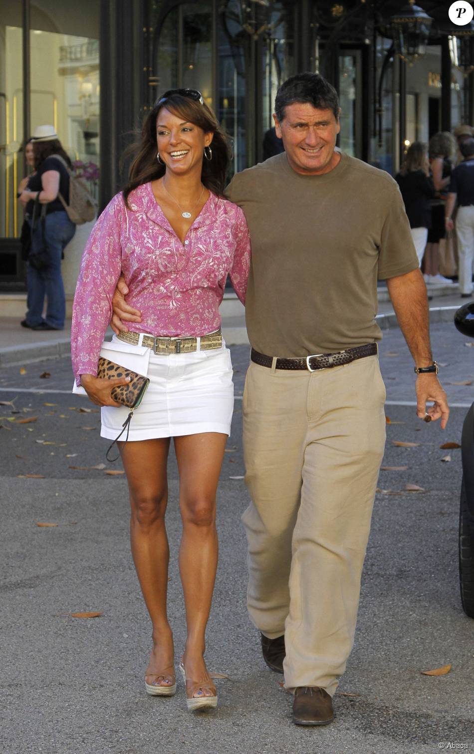 Eva La Rue et son ex-mari Joe Cappuccio dans les rues de Monaco, le 11 ...