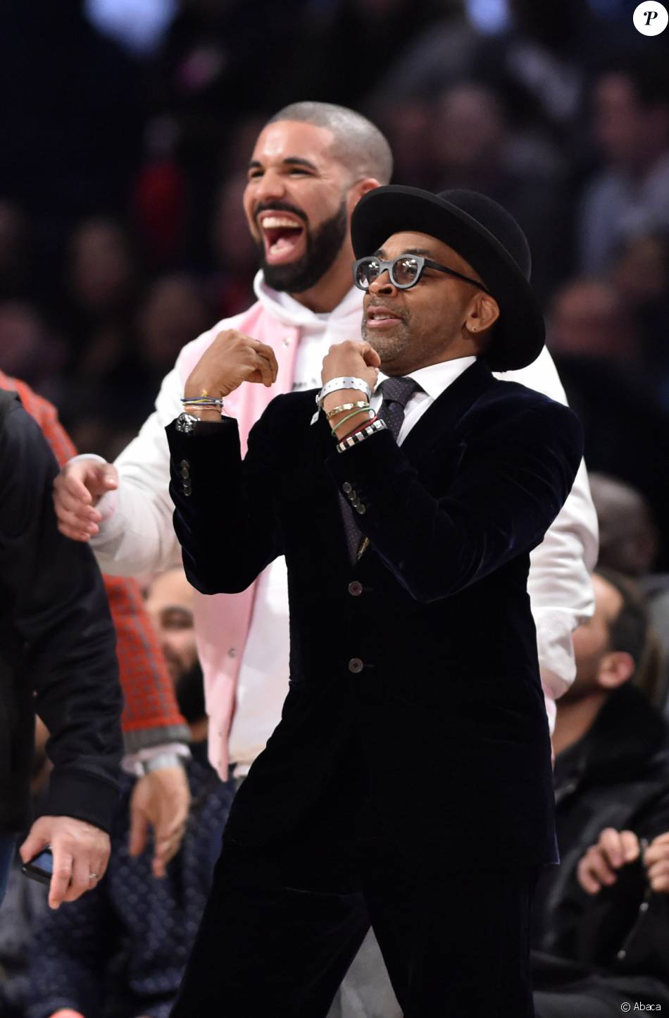 Spike Lee et Drake lors de la All Star Saturday Night à l'Air Canada ...