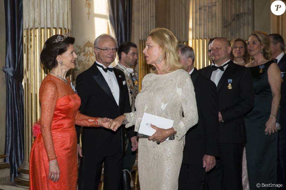 La reine Silvia, le roi Carl Gustav de Suède, Eva Maria Walter O'Neill ...