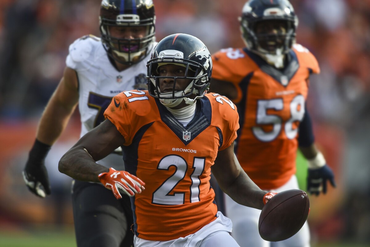 Photo : Aqib Talib, cornerback des Denver Broncos avec le numéro 21 ...