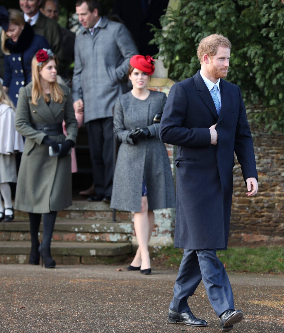 Photo : Le prince Harry à Sandringham le 25 décembre 2016 à la sortie ...