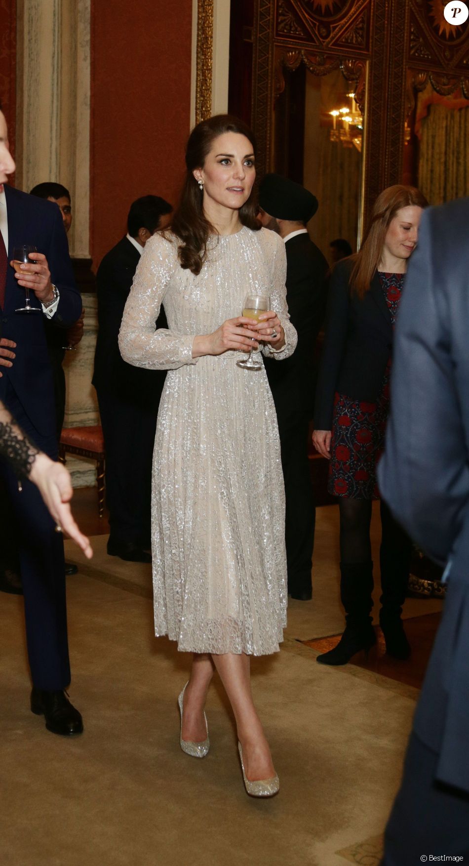 Kate Middleton, duchesse de Cambridge (robe Erdem) lors de la réception ...