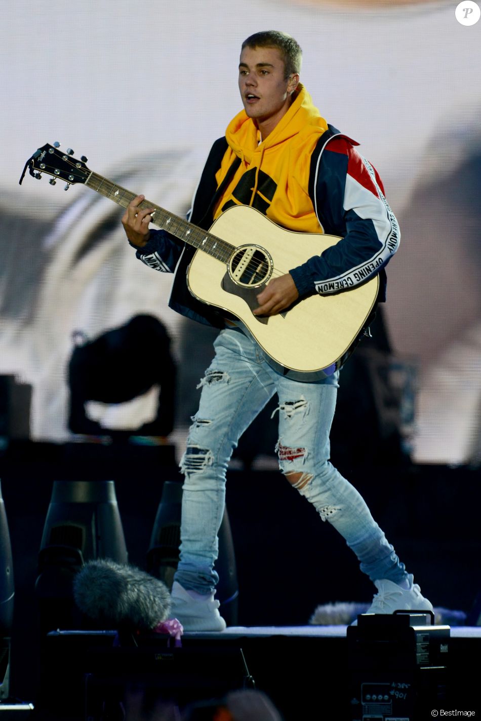 Justin Bieber au concert One Love Manchester à Manchester, le 4 juin ...