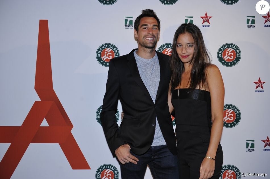 Jérémy Chardy et Alizée Lim - Soirée des joueurs à la Tour Eiffel lors ...