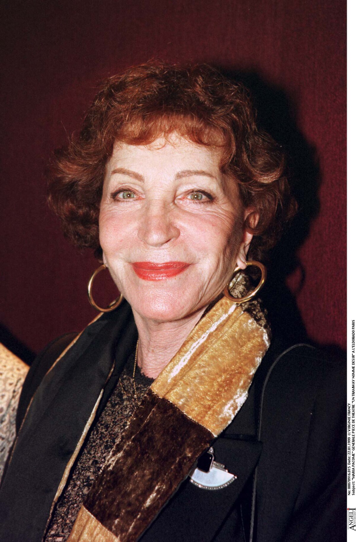 Photo : Maria Pacôme à Paris en 1999 lors de la générale d'Un Tramway ...