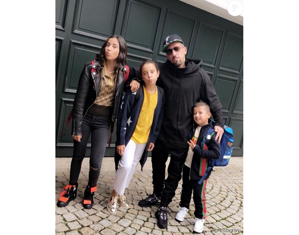 Franck Ribéry avec ses filles Hiziya, Shaninez et son fils Seïf el ...