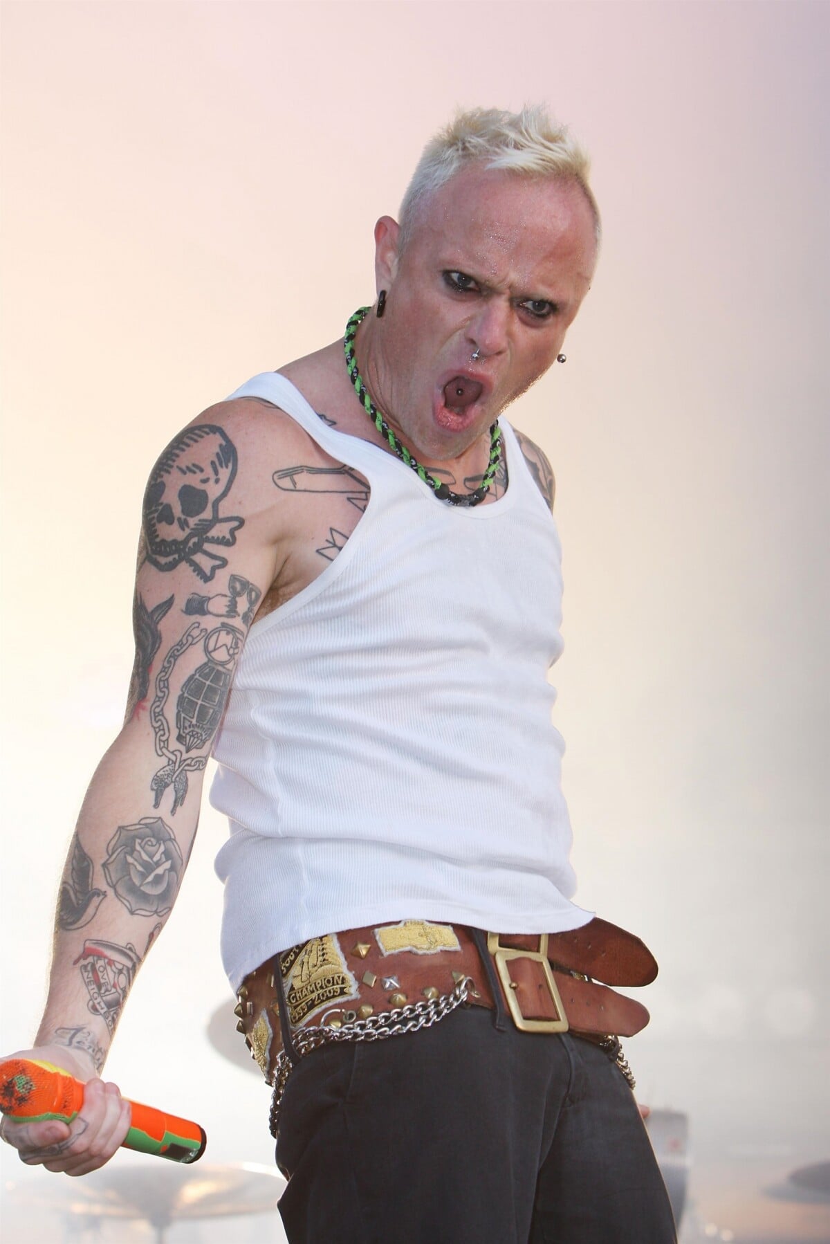 Photo : Keith Flint (The Prodigy) à Miami en 2009. - Purepeople