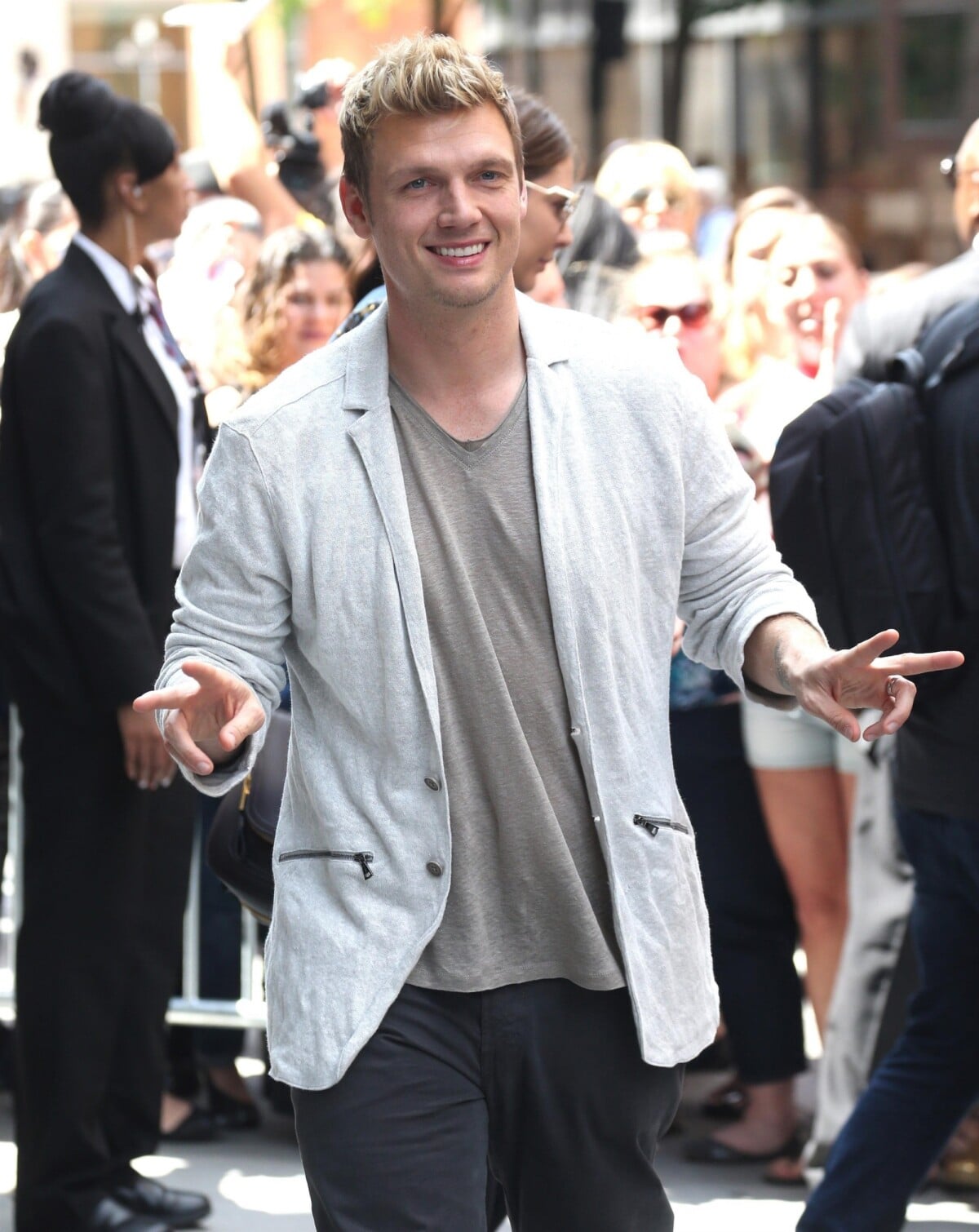 Photo : Nick Carter arrive dans les studios AOL Build à New York, le 26 ...