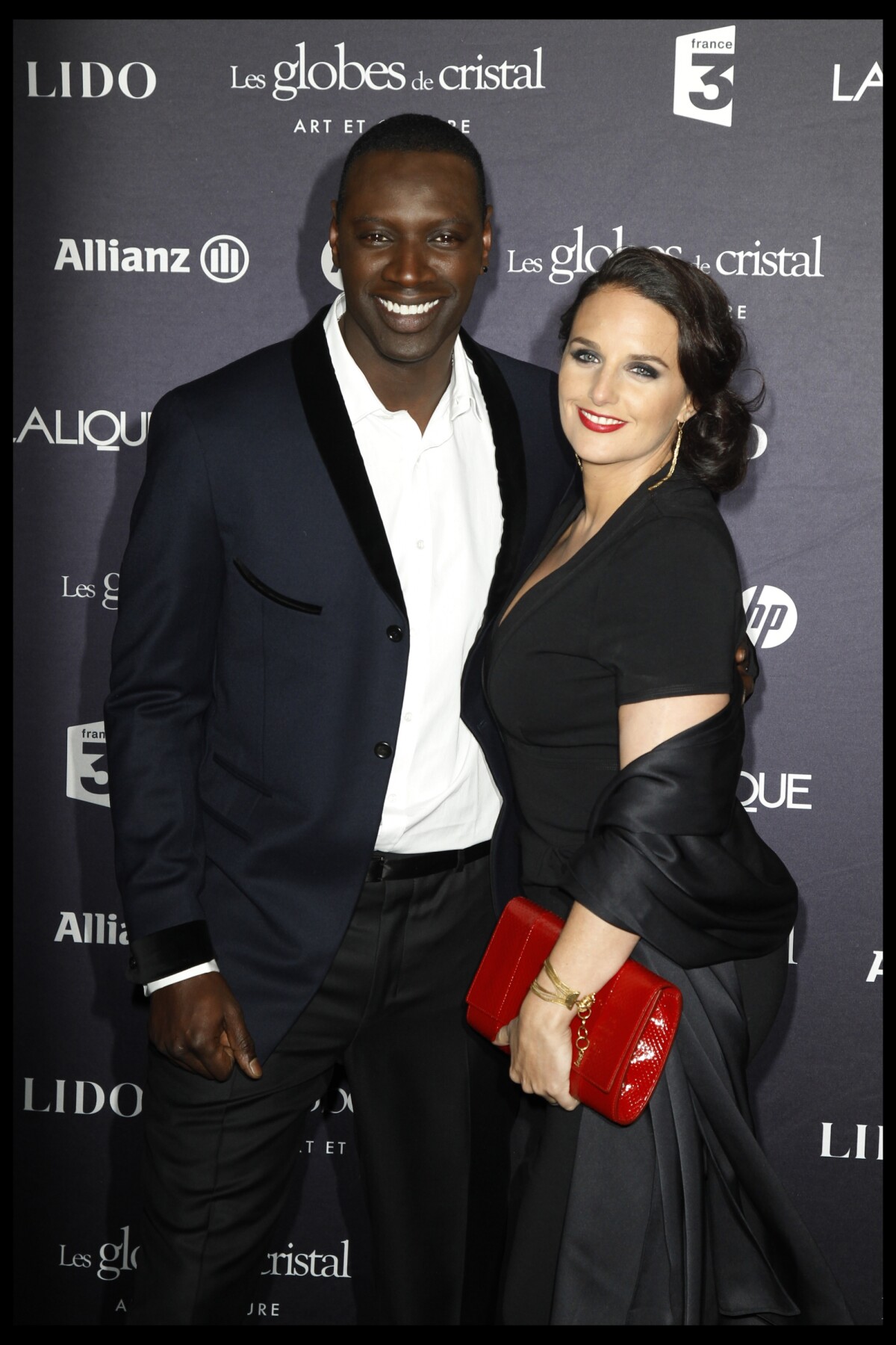 Photo : Omar et hélène Sy soirée des Globes de Cristal au Lido à Paris ...