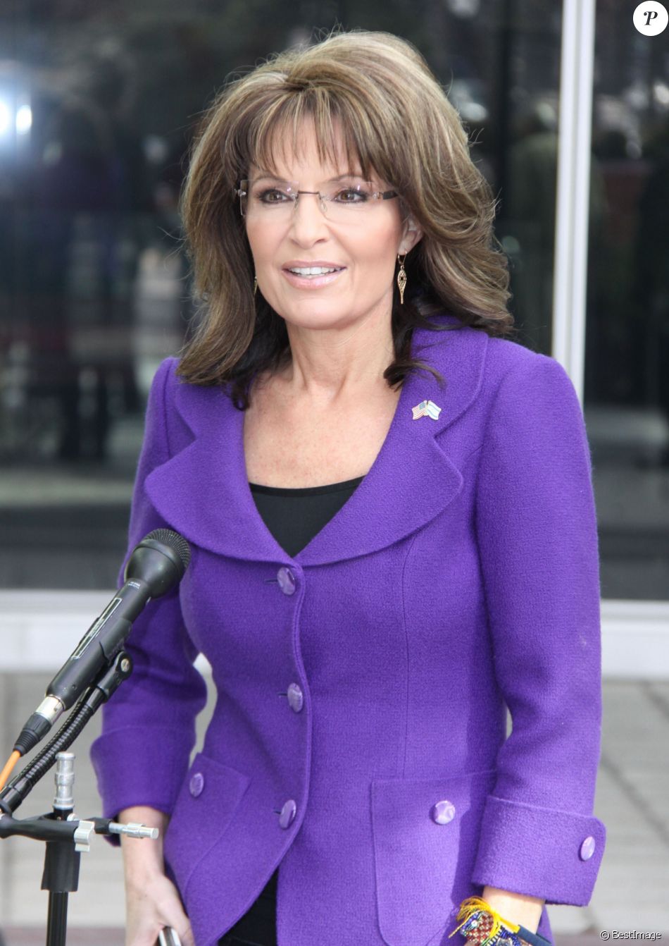 Sarah Palon à la sortie des studios Fox à Washington DC, le 12 février ...