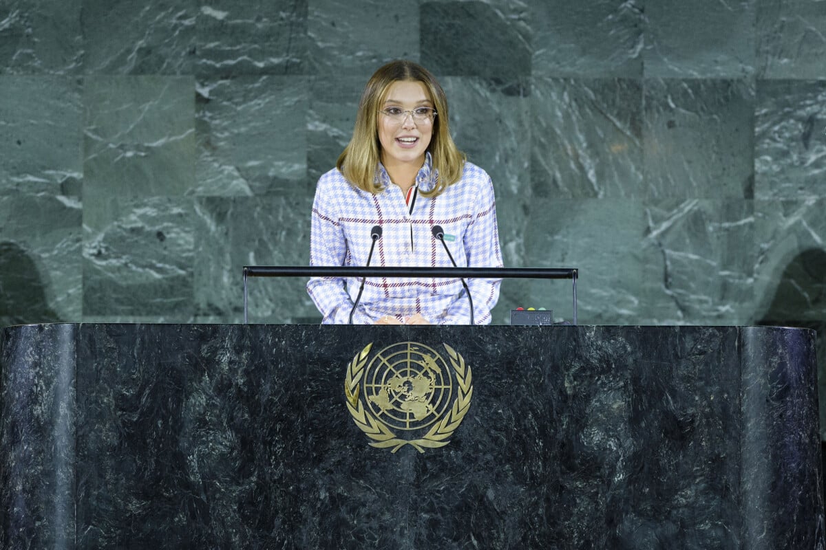 Photo : La chanteuse Millie Bobby Brown, Ambassadrice de l'UNICEF, a ...