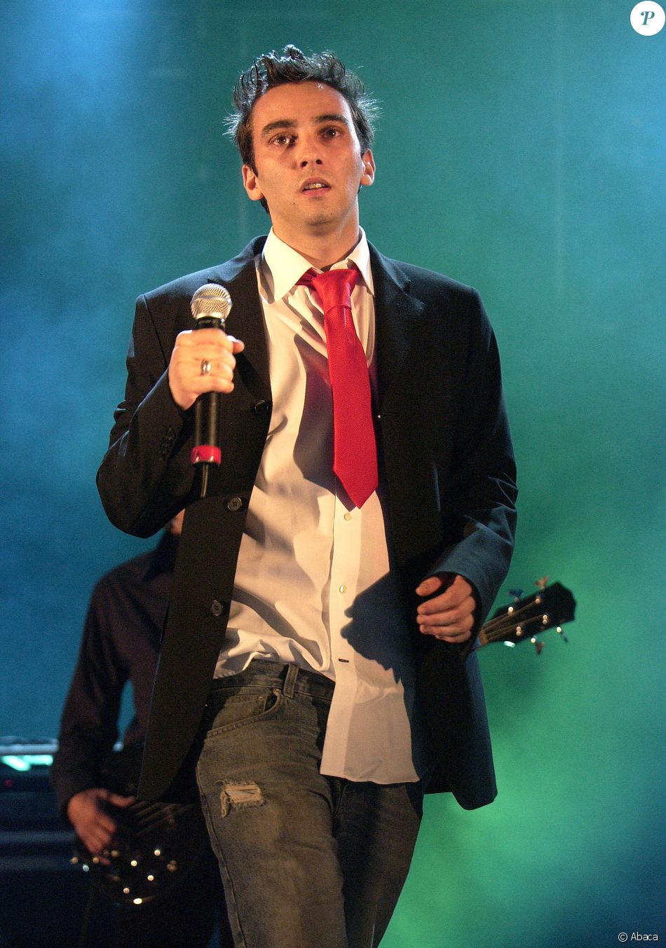 Damien Saez en concert aux Solidays à Paris, en 2005. - Purepeople