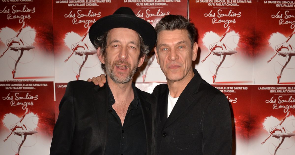 Arthur H (Arthur Higelin) et Marc Lavoine au photocall de la générale ...