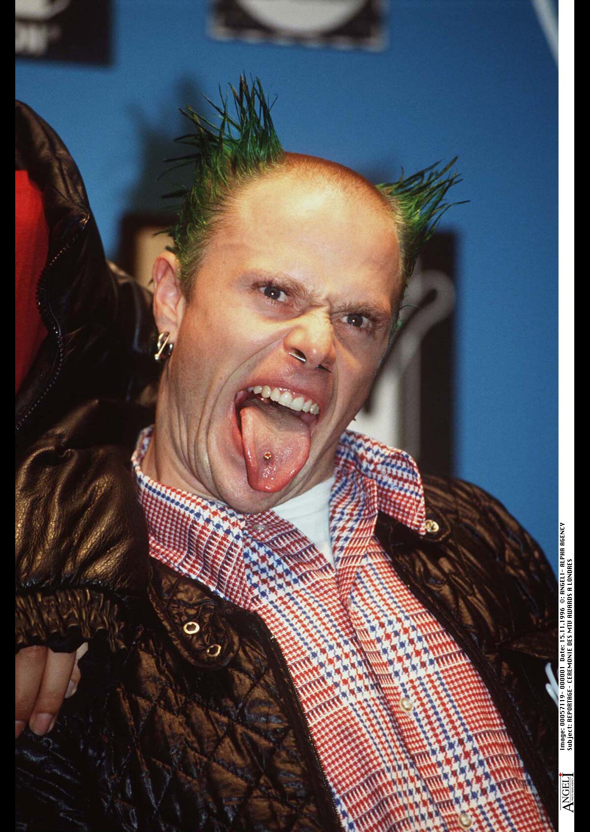 Photo : Keith Flint aux MTW Awards, à Londres, en novembre 1996 ...