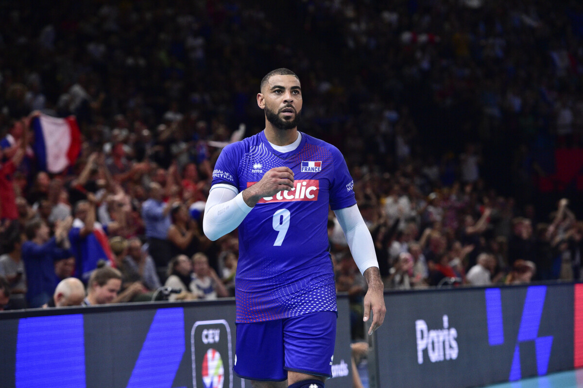 Photo : Earvin Ngapeth lors du match France - Serbie à l'Euro Volley ...