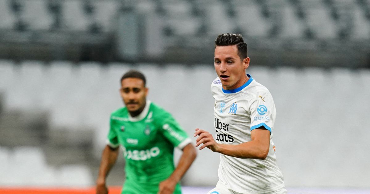 Florian Thauvin lors du match Olympique de Marseille - Saint-Étienne au ...