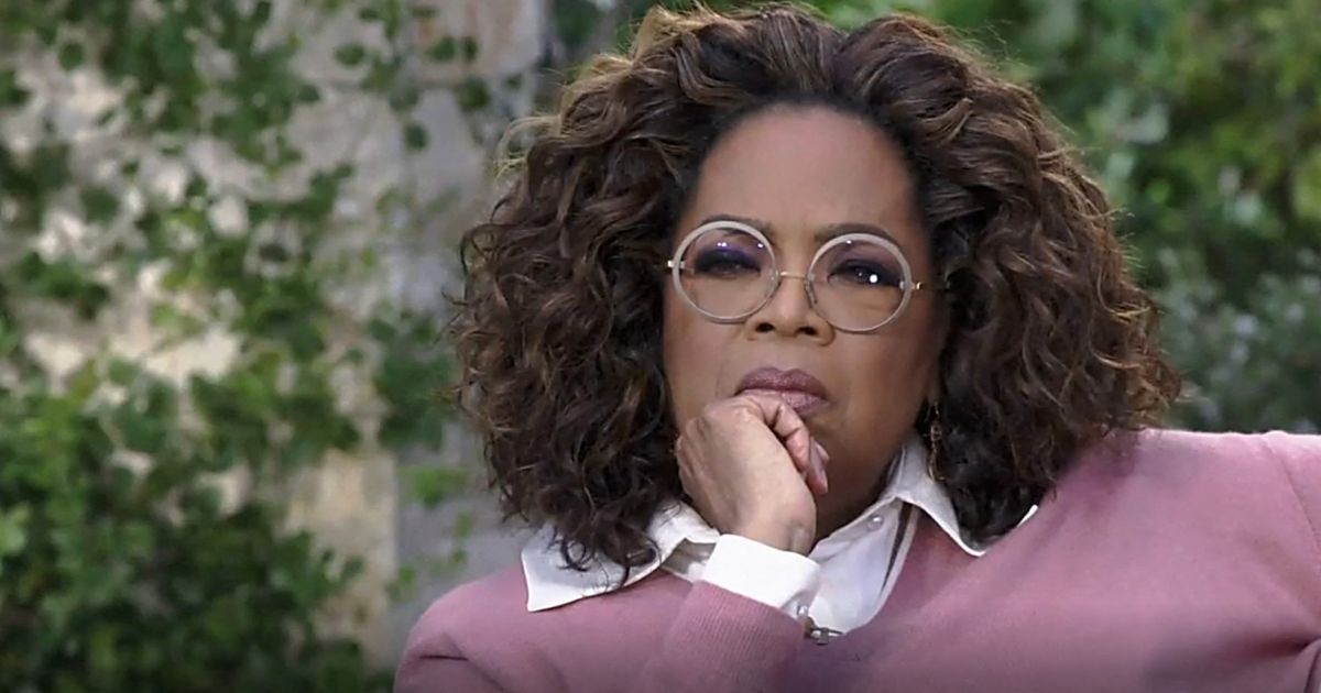 Oprah Winfrey lors de son interview avec le prince Harry et Meghan ...
