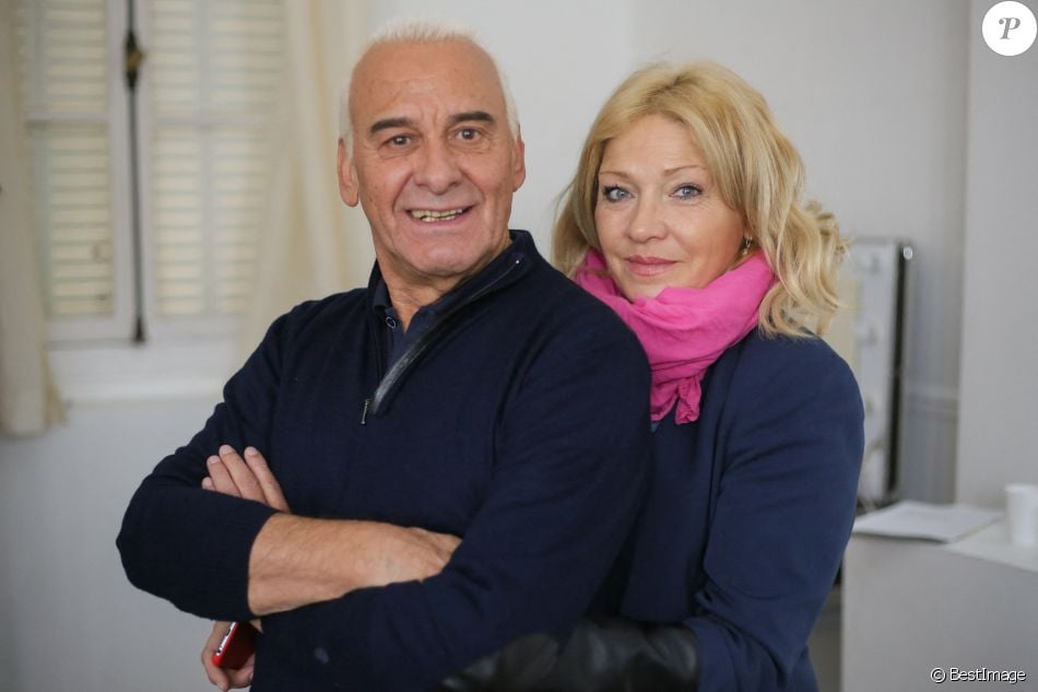 Michel Fugain et sa femme Sanda - Enregistrement de l'émission Animaux ...