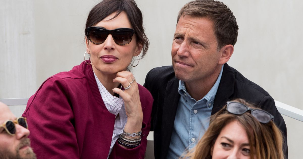 Géraldine Maillet et son compagnon Daniel Riolo - Les célébrités dans les tribunes des ...