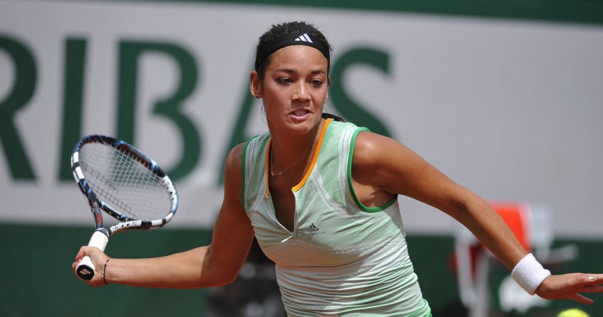 Alizé Lim lors du premier tour de Roland-Garros en 2014. - Purepeople