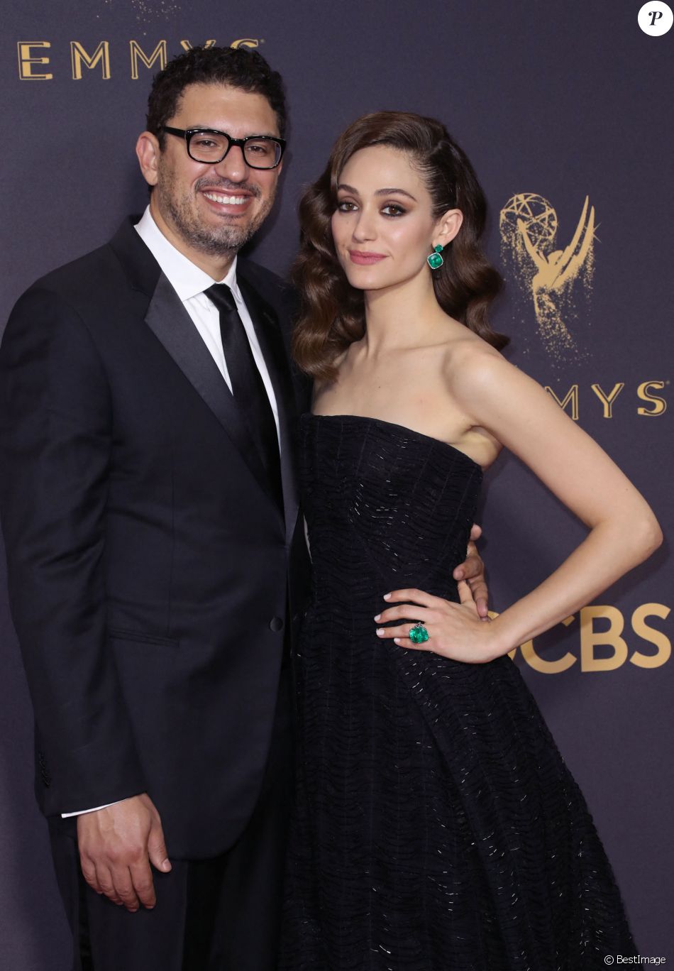Emmy Rossum et son mari Sam Esmail - 69ème cérémonie des Emmy Awards au ...
