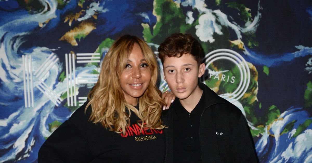 Cathy Guetta et son fils Tim Elvis - Défilé Kenzo Homme collection ...