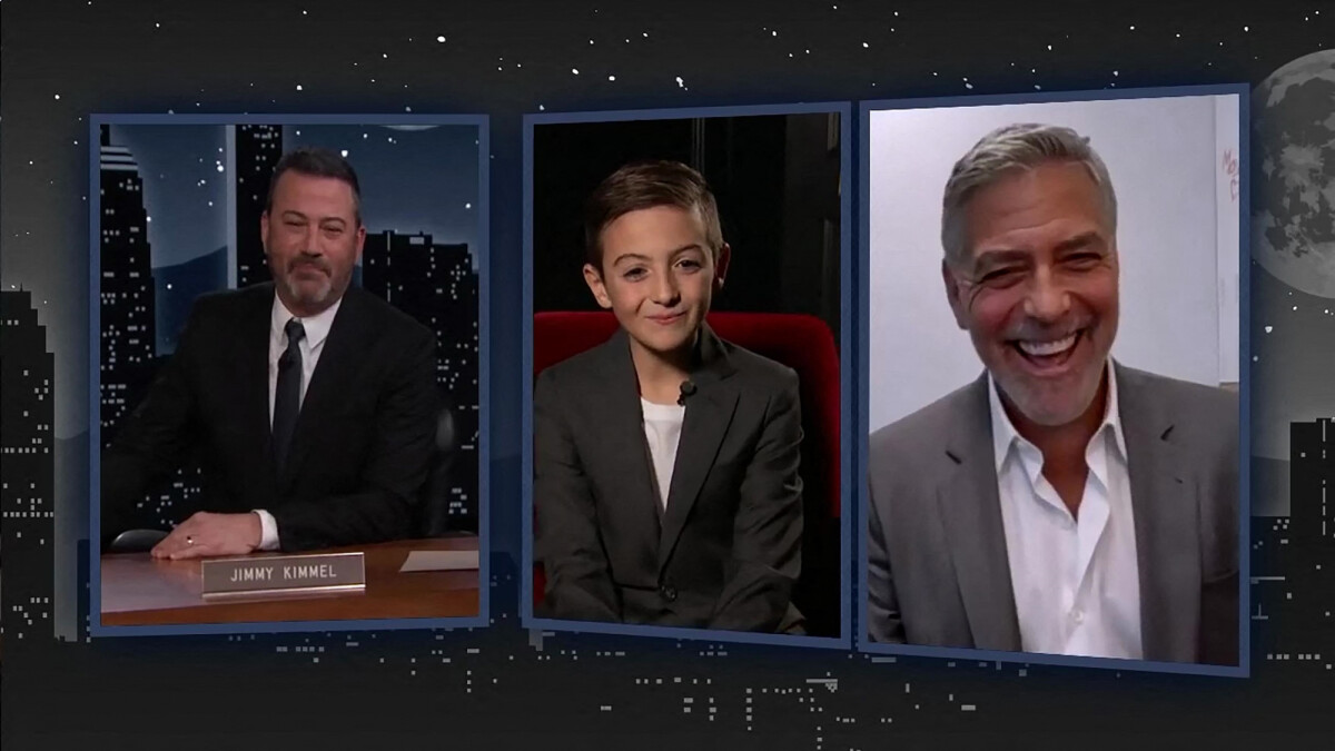 Photo : George Clooney et Daniel Ranieri en visio lors de l'émission ...