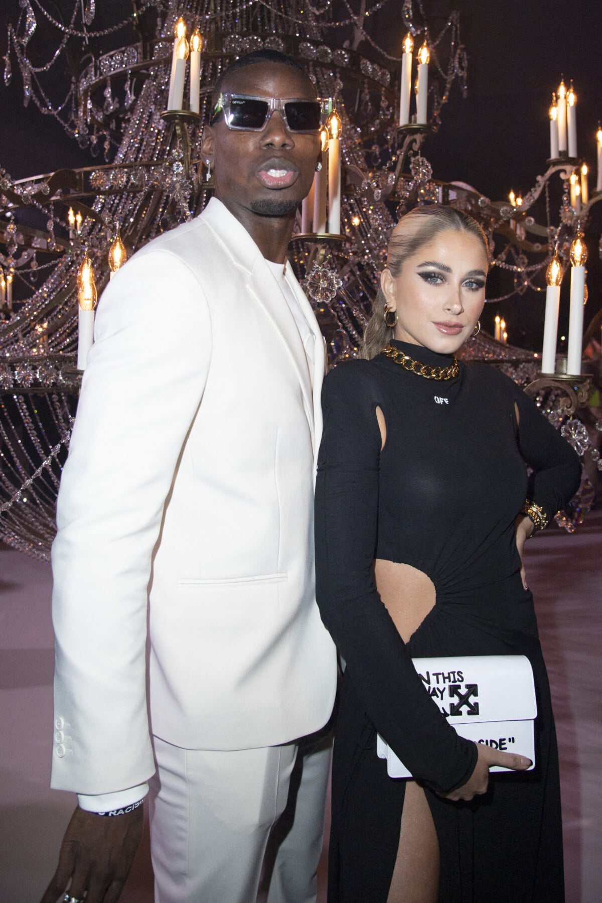 Photo : Paul Pogba et sa femme Maria Zulay Salaues au défilé Off-White ...