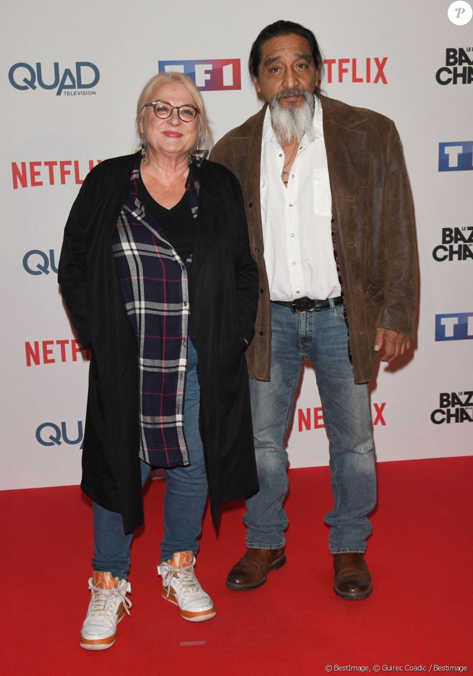 Josiane Balasko et son mari George Aguilar à l'avant-première de série ...