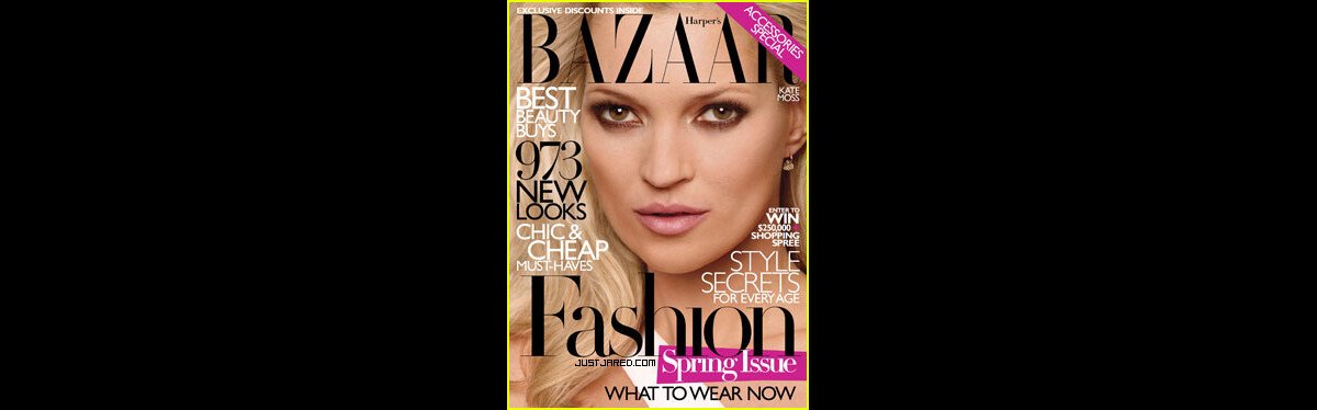 Photo : Kate Moss en couverture du magazine Harper's Bazaar. Mars 2010 ...