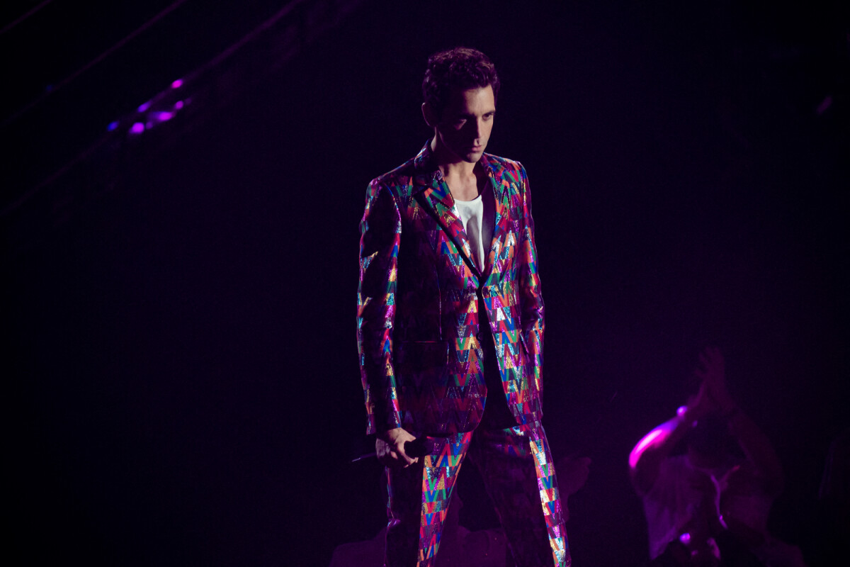 Photo : Mika sur la scène de l'émission "X-Factor" en Italie, , le 9 ...