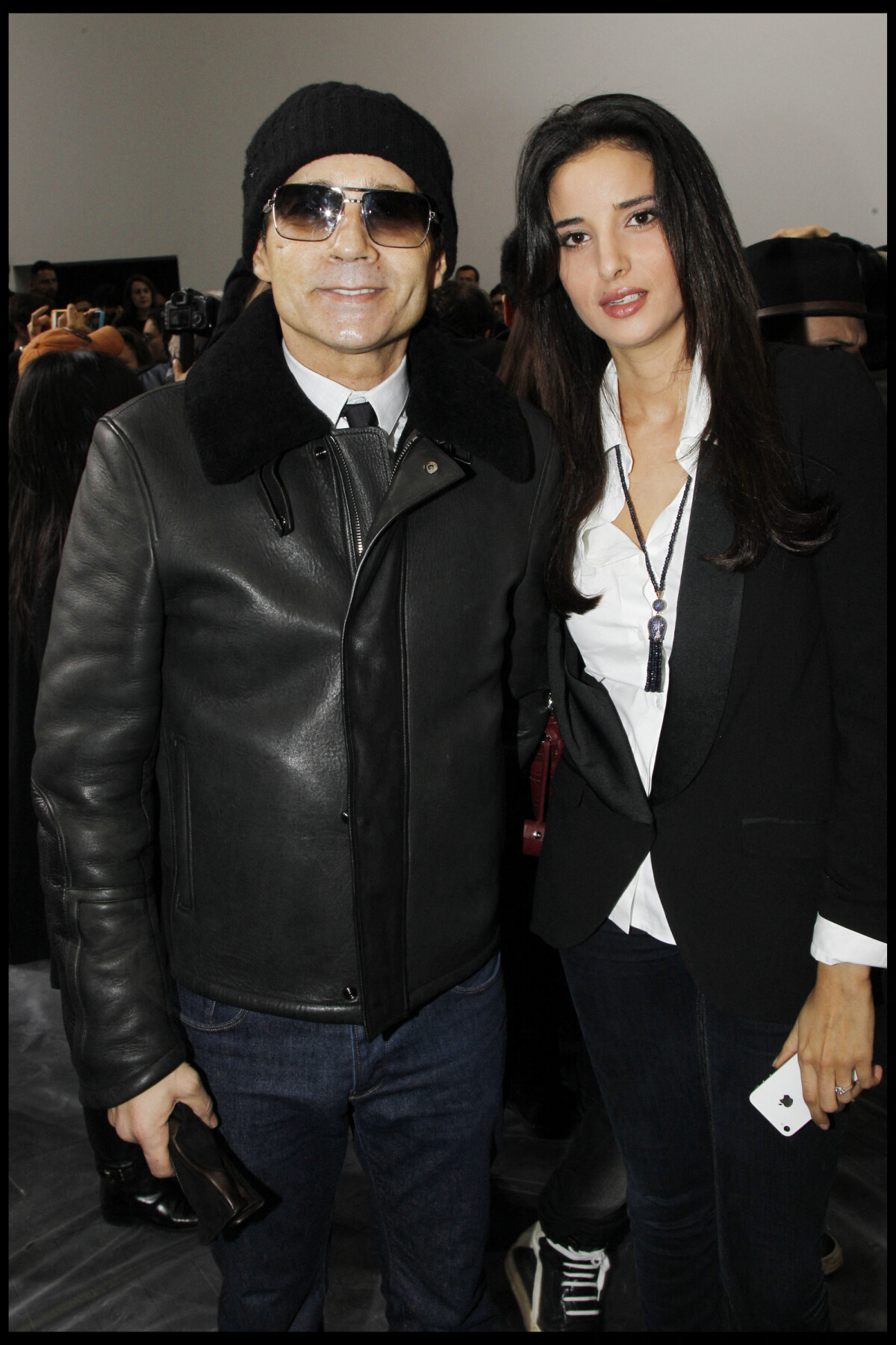 Photo : Jean-Luc Delarue et Anissa Khelifi au défilé Dior en 2012 à ...