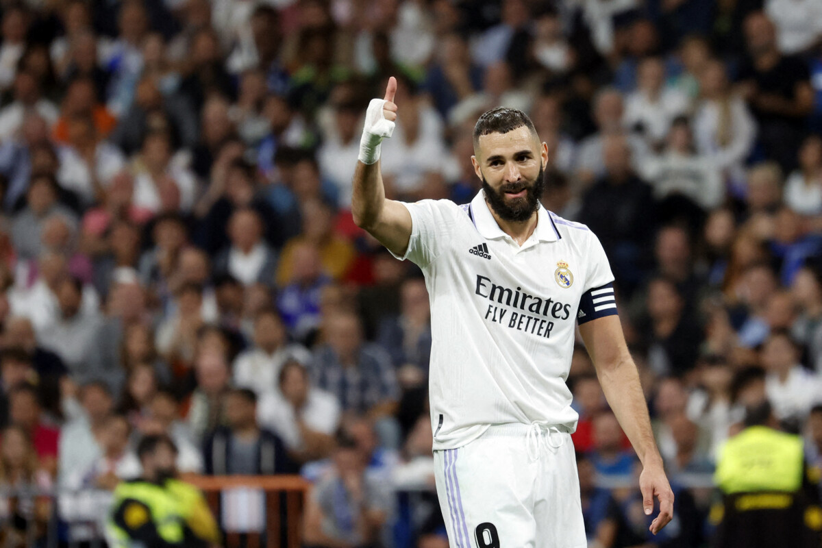 Photo : Karim Benzema lors du match "Real Madrid - Osasuna" à Madrid ...