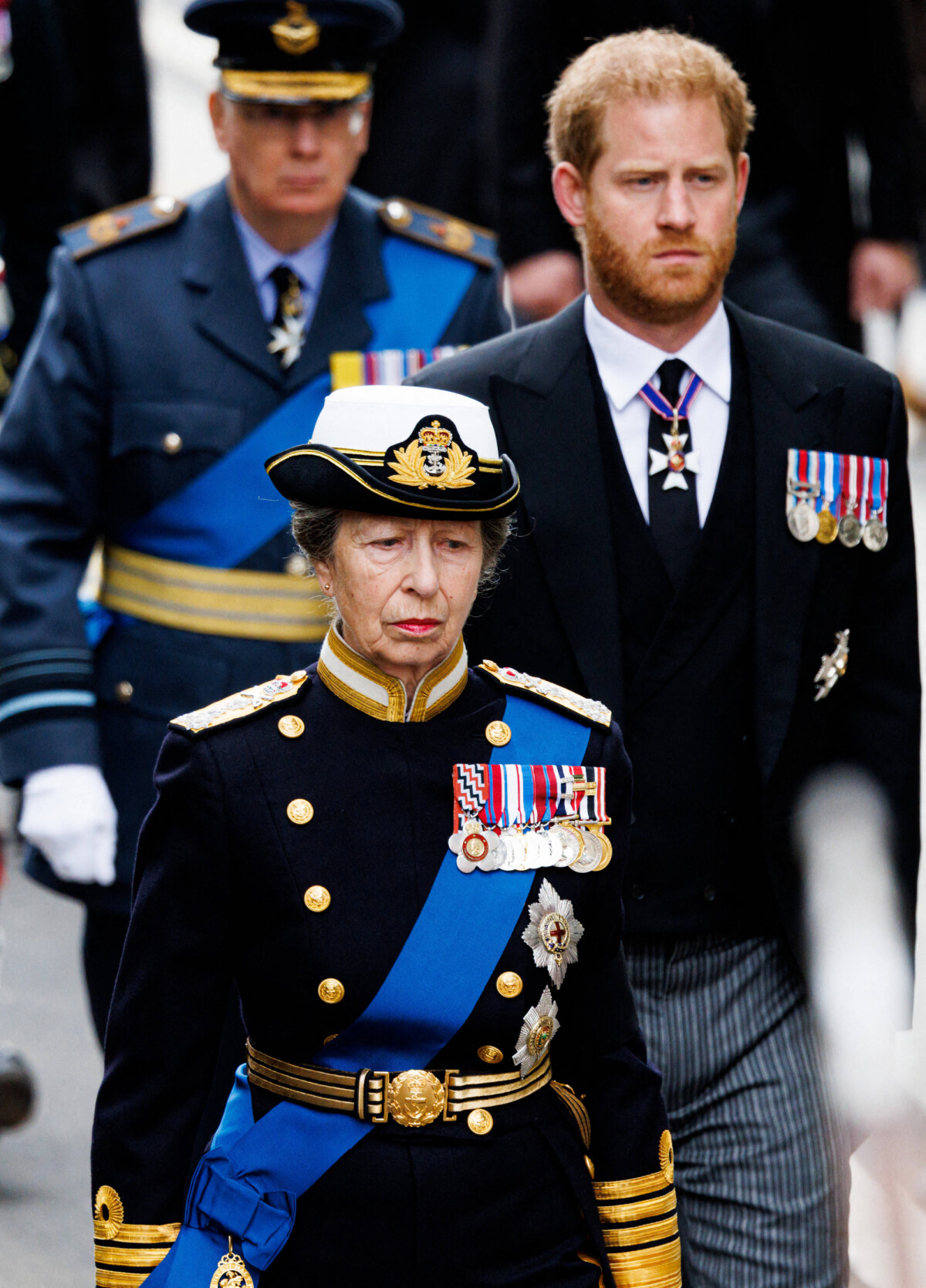 Photo : La princesse Anne, Le prince Harry, duc de Sussex - Funérailles ...